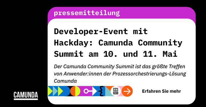 Developer-Event mit Hackday: Camunda Community Summit am 10. und 11. Mai 2023 | Camunda